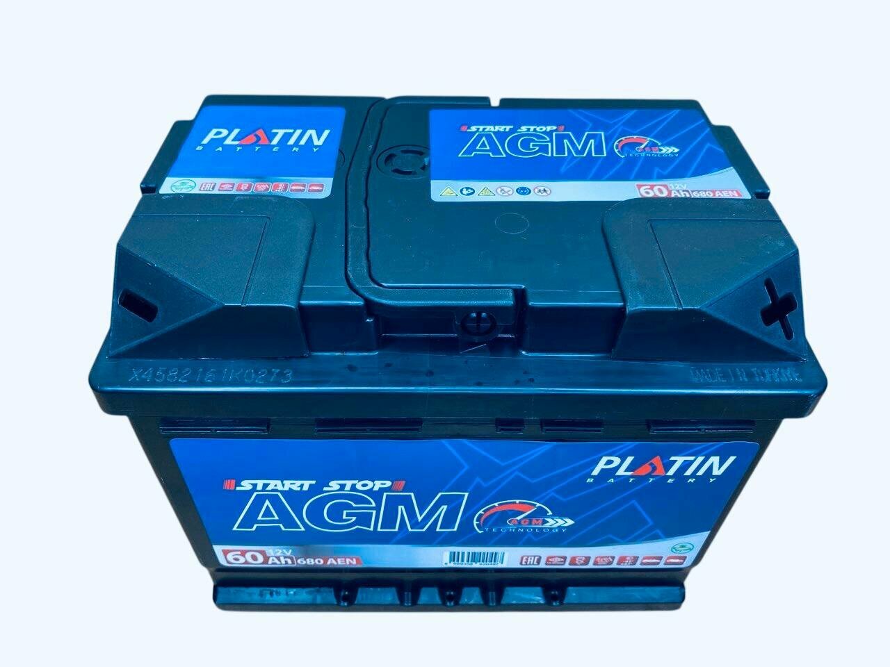 Аккумулятор автомобильный Platin ( Турция) AGM 60 Ач 680 A обр. пол. L2 242х175х190