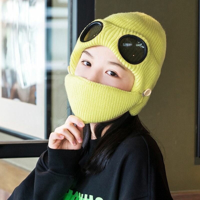 Новые очки пилота, защитная шапочка для ушей с маской-черный