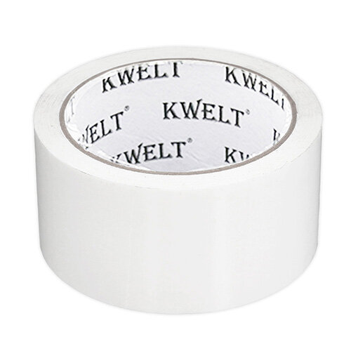 Скотч KWELT, двусторонний, полипропилен, 50 мм х 25 м, белый