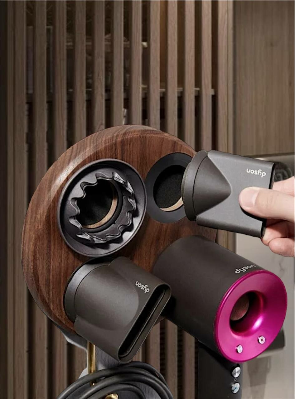 Держатель фена дайсон с отсеками для хранения, DAENERO, настенный, самоклеящийся, органайзер, вешалка, крючок