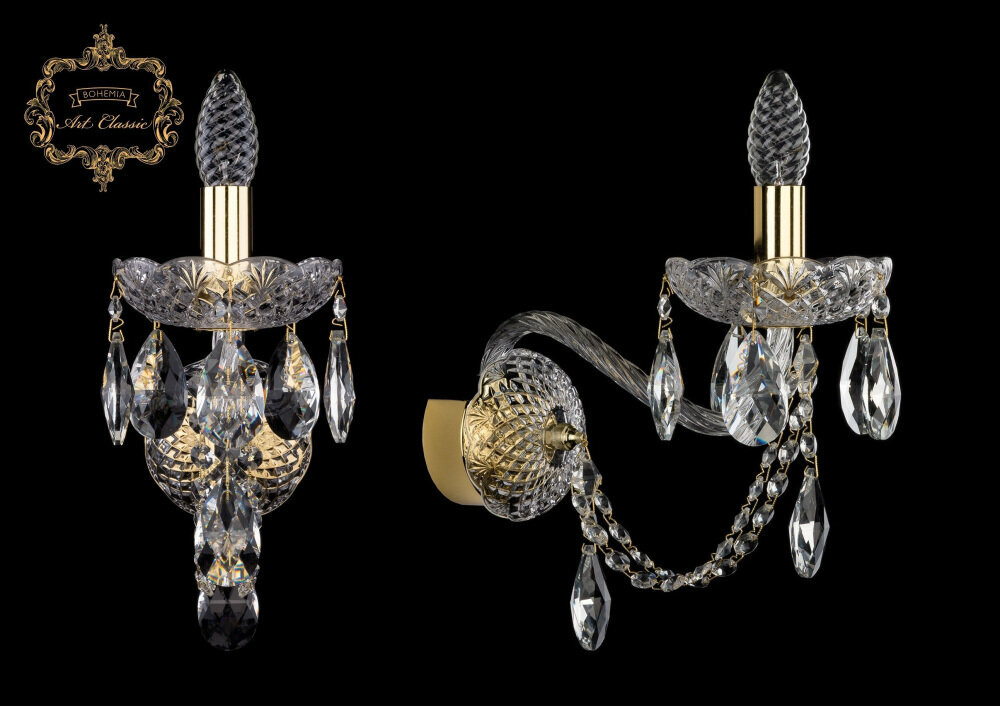 Бра, настенный светильник Art Classic 10.21 10.21.1.200. XL. Gd. Sp, E14, IP20, Классический, Барокко