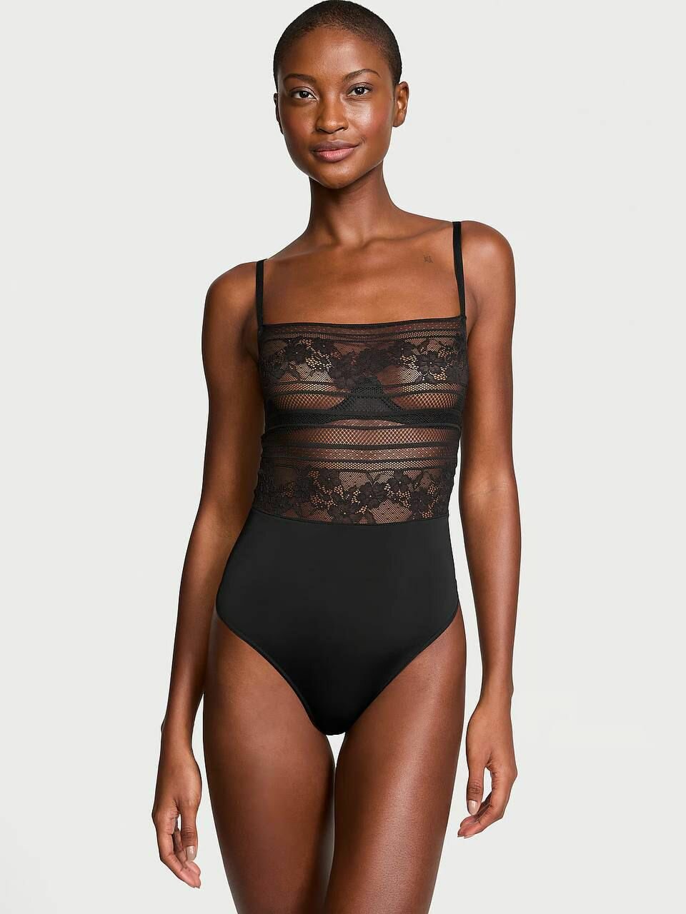Боди бельевое Lacie Striped Floral Underwire Bodysuit