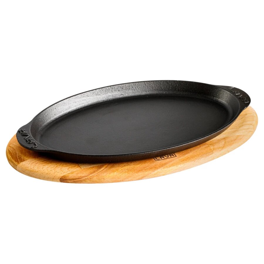 Форма овальная для рыбы на подставке LAVA 15х29 см, чугун, бук