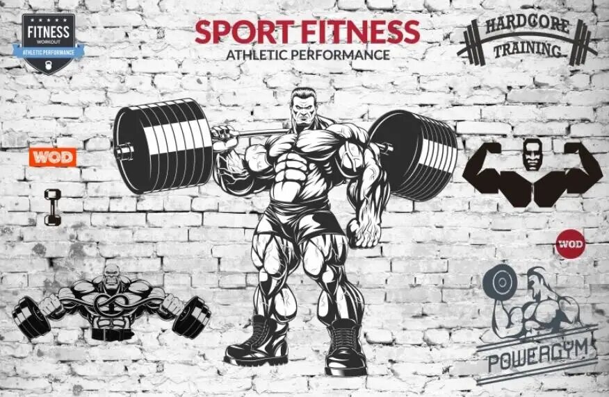 Фотообои beibehang на заказ, для фитнеса, спортзала, йоги, фотообои, 3D фрески, фон для телевизора, декор для стен, 3D спортивные Настенные обои, 16339635, self-adhesive PVC