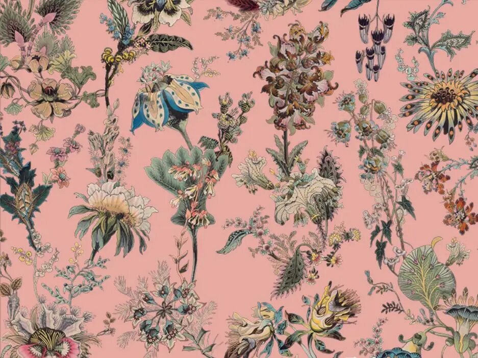 Текстильные обои Beibehang шелковые светлые с розовым цветом