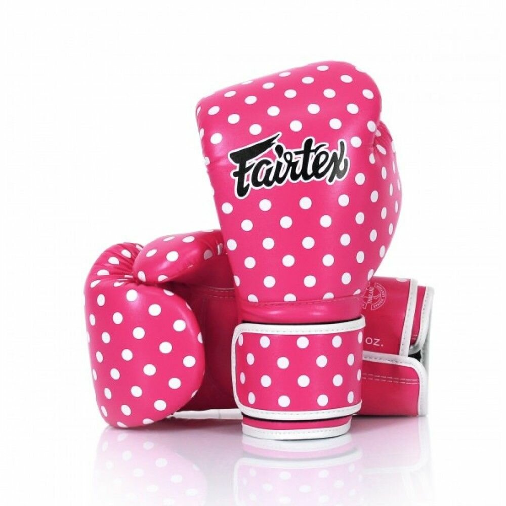 Боксерские перчатки Fairtex BGV14 polka dot розовые 12oz