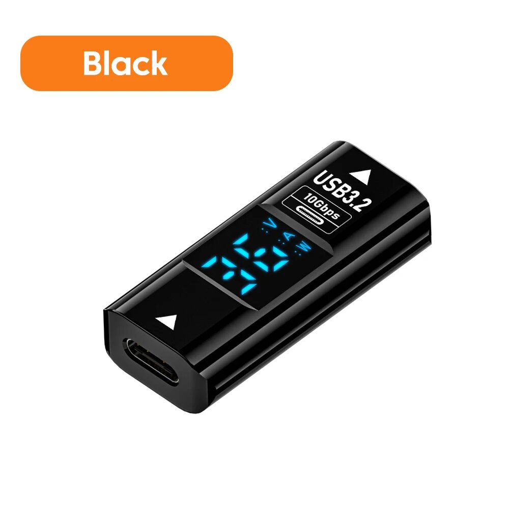 USB3.2 10Gbps адаптер Type C с дисплеем, черный