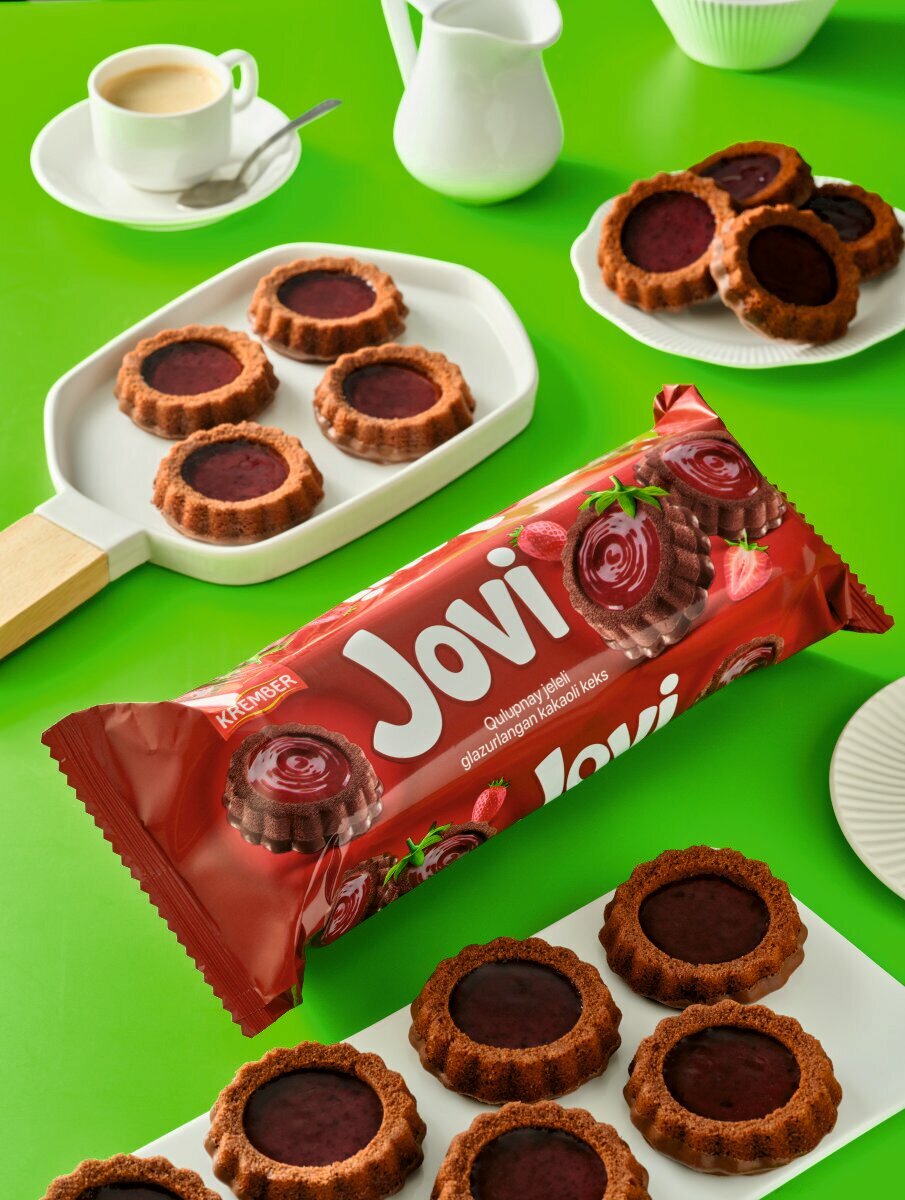 JOVI Кекс с клубничным желе в глазури 180 грамм ( Узбекистан )