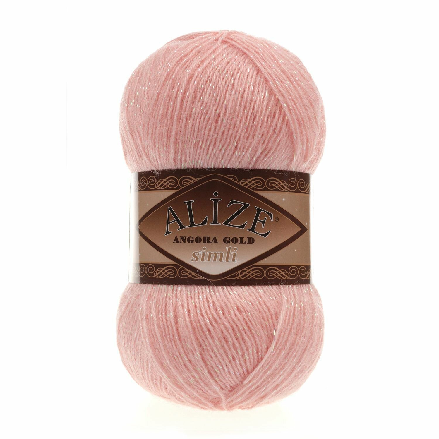Пряжа Alize Angora Gold Simli 363 светло-розовый (5 мотков по 100г/500м)
