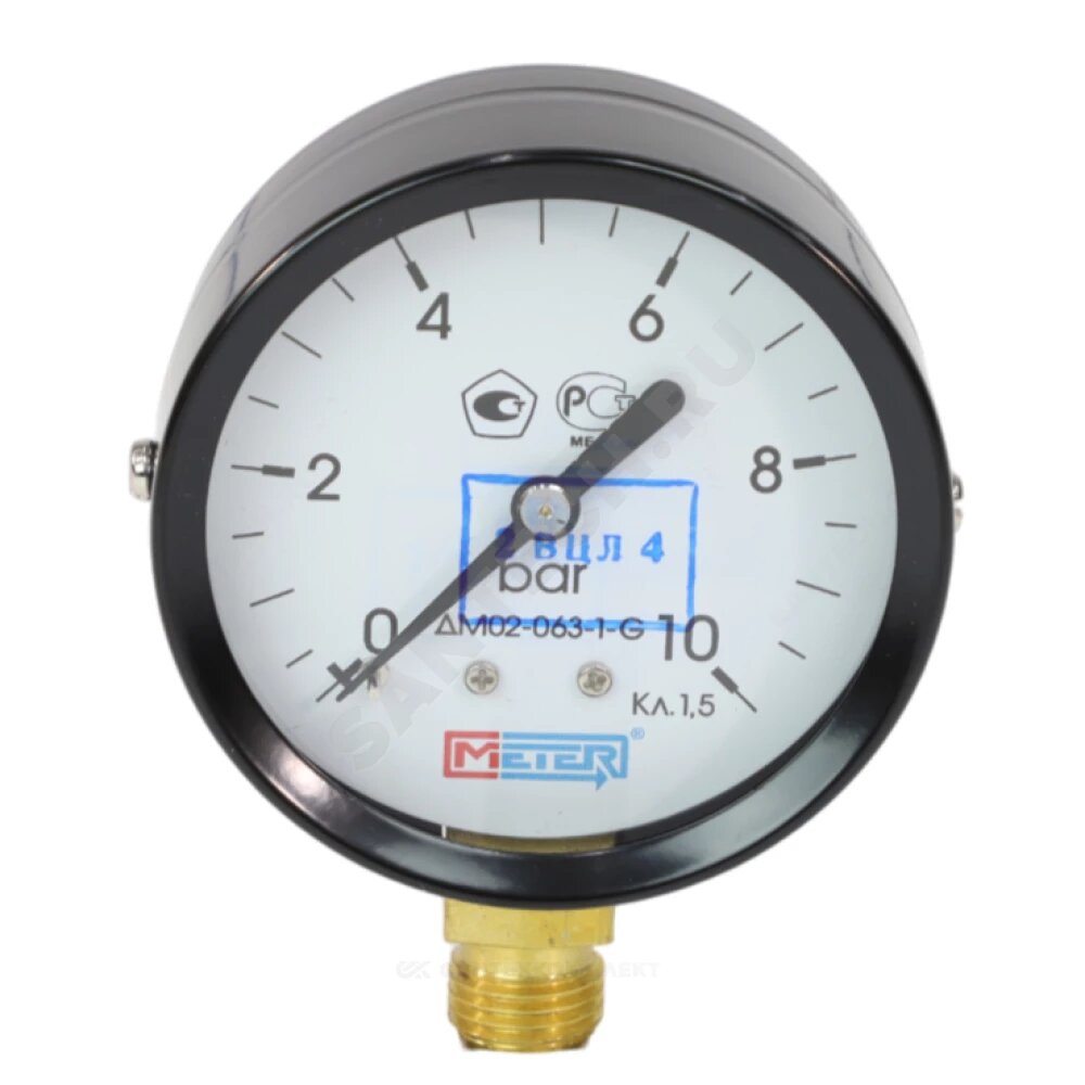 Манометр ДМ02-63-1 радиальный Дк63мм 0-6 бар кл.2,5 G1/4" Метер