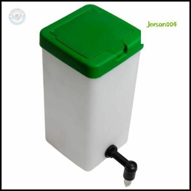 Поилка для кроликов 1 литр с креплением на сетку, ниппельная автопоилка для клетки, белая емкость из пищевого пластика