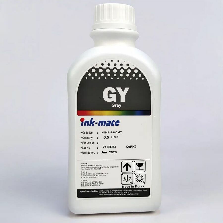 Чернила Ink-Mate серые Gray для плоттеров HP DesignJet T790, T795, T610, T2300, T770, T1100, T1300, T1200, T1120, T620 картриджей HP 72/727/764 500мл GY
