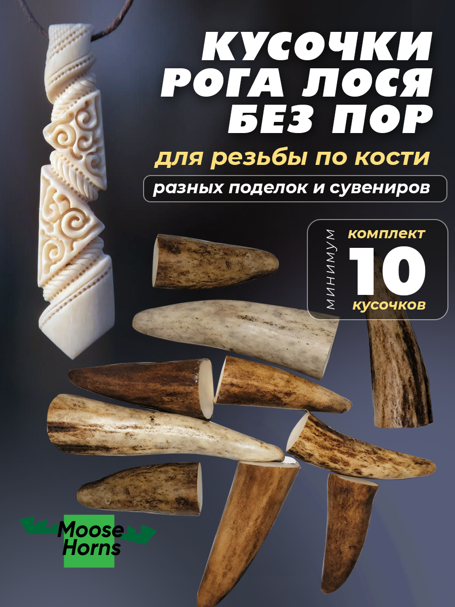 Кусочки рога для резьбы по кости и поделок, не менее 10 штук разного размера.