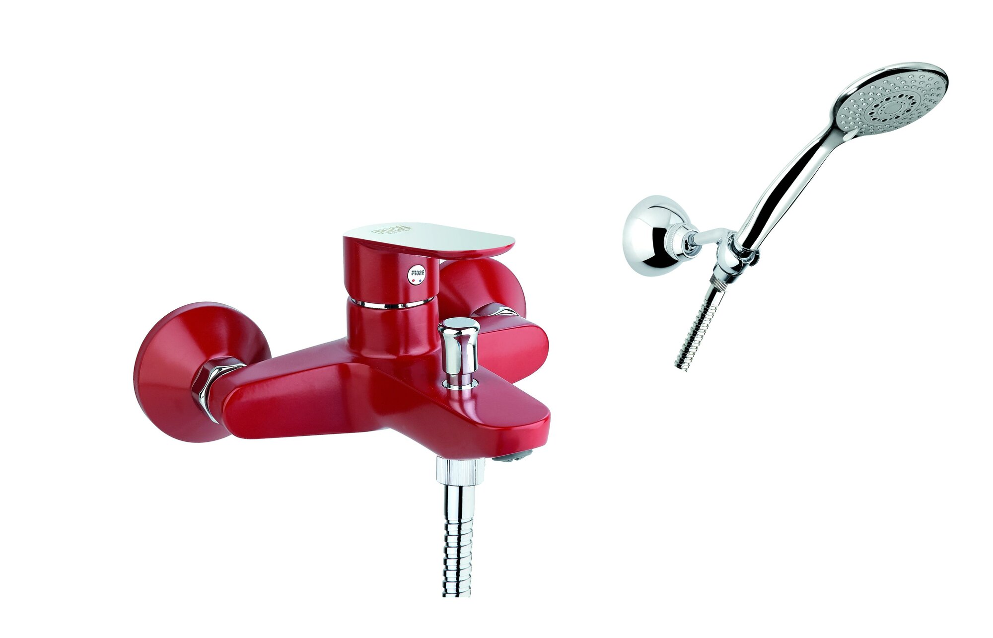 Смеситель для ванны Fiore KEVON CHIC 81RX8150, хром/красный, современный стиль