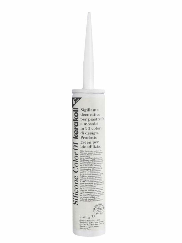 Герметик силиконовый декоративный Silicone Color Kerakoll, цвет 01, 310 мл.