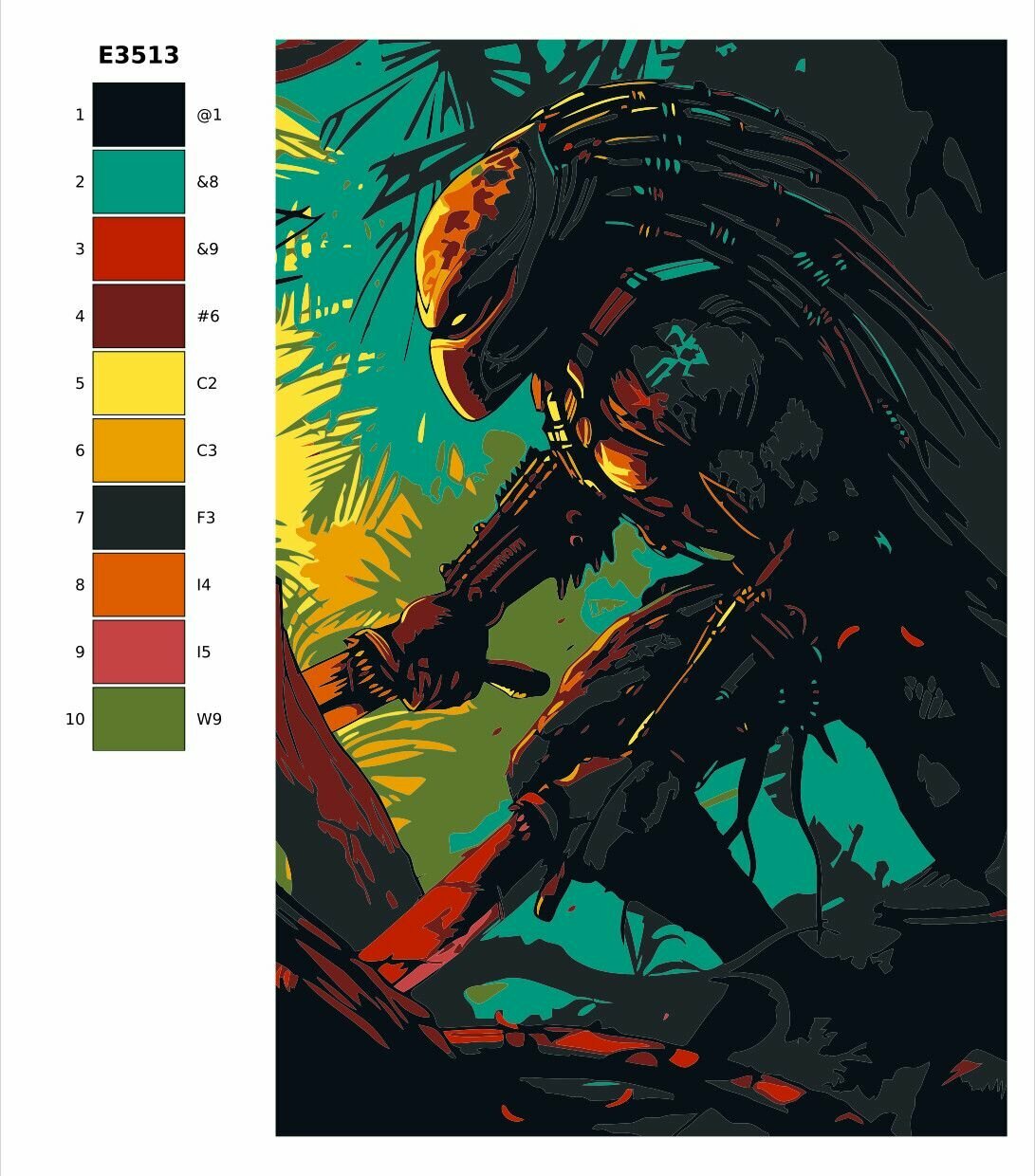Детская картина по номерам E3513"Хищник"20х30