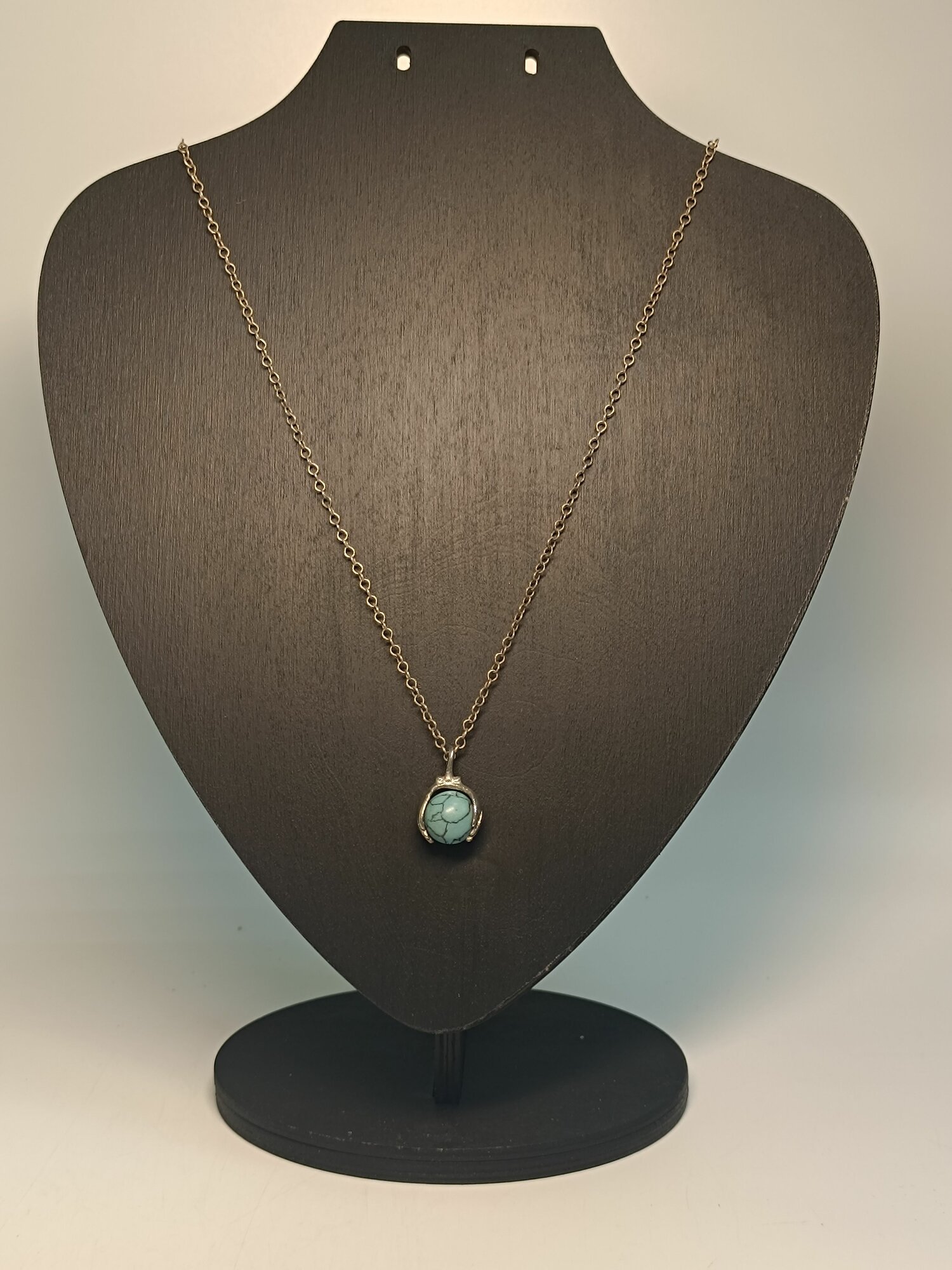 Винтажный кулон на цепочке, мельхиор, говлит.