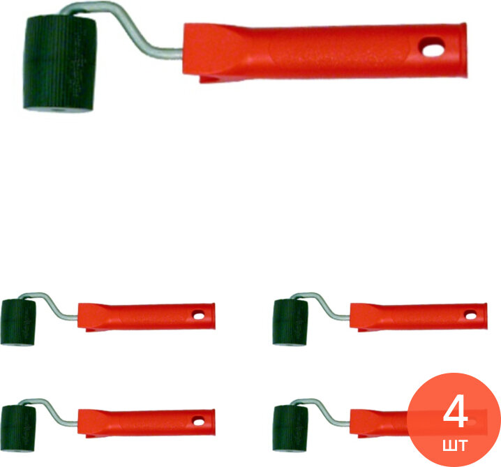 Валик малярный DECOR / Декор для швов обоев из пластика, диаметр 35мм, длина 45мм / ручной инструмент (комплект из 4 шт)