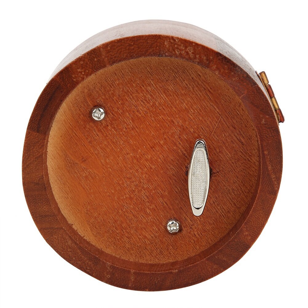 Музыкальная шкатулка круглой формы в стиле ретро, красивая полая музыкальная шкатулка для драгоценностей, украшение для дома, подарок (полая круглая деревянная шкатулка, серебряный механизм, тип B)