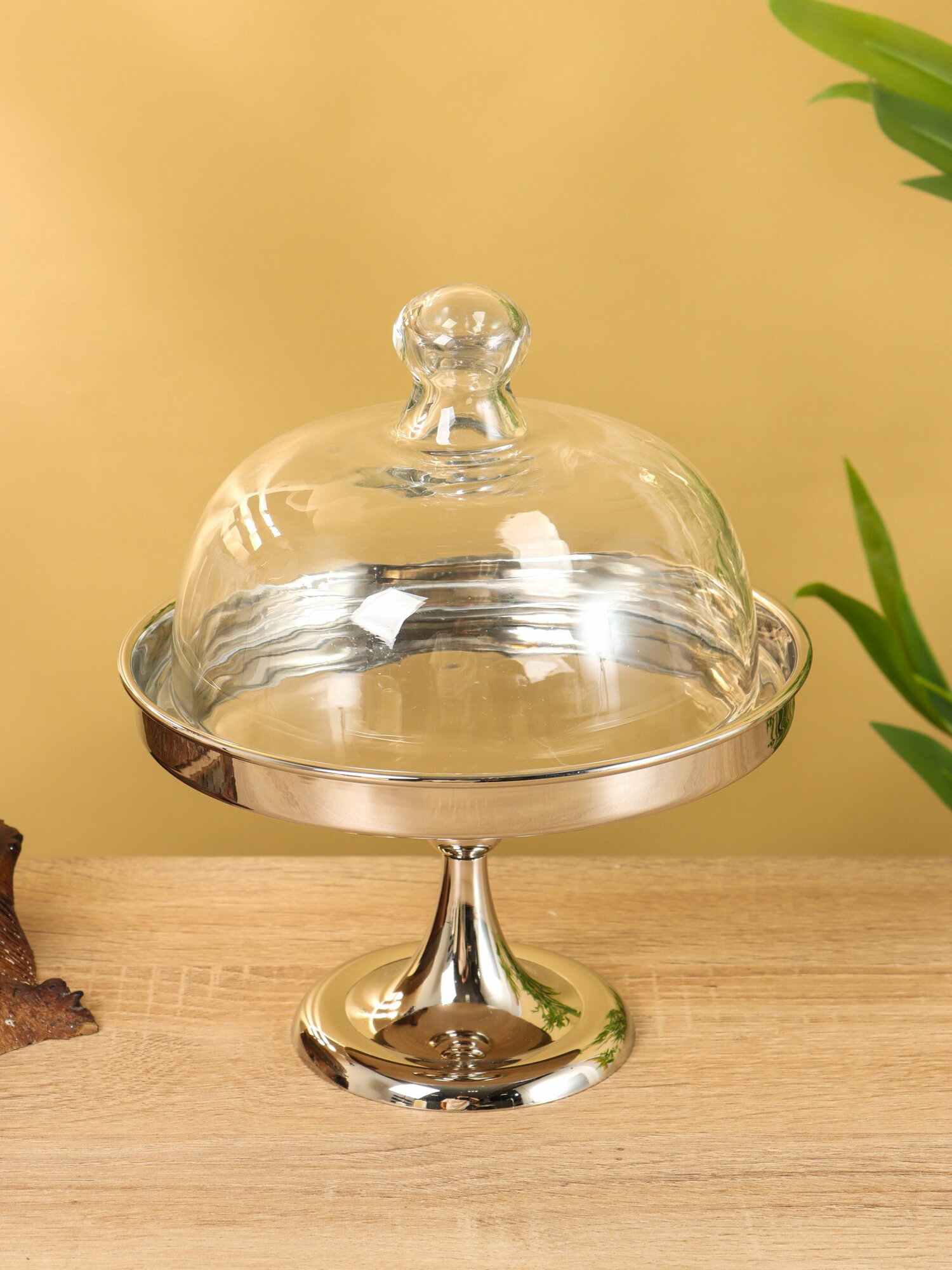 Тортовница со стеклянной крышкой, 22x18x18 см, вид: подставка для торта и пирожных