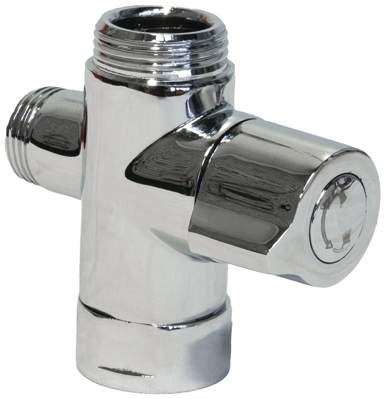 Дивертор Rm "ПрофСан", для душа, латунь, хром, поворотный механизм 180°, G 3/4