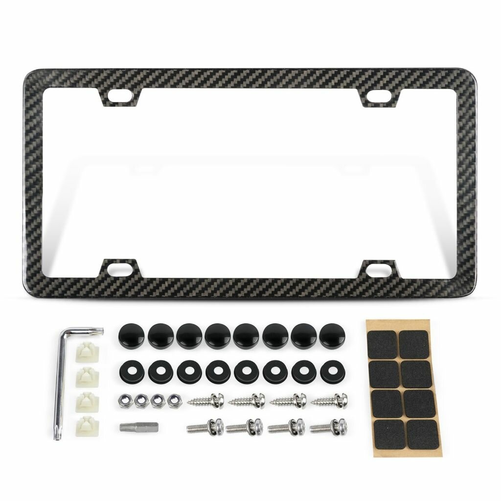 Держатель номерного знака, Декоративная рамка для номерного знака американского автомобиля из углеродного волокна - углеродное волокно 40, 1 комплект