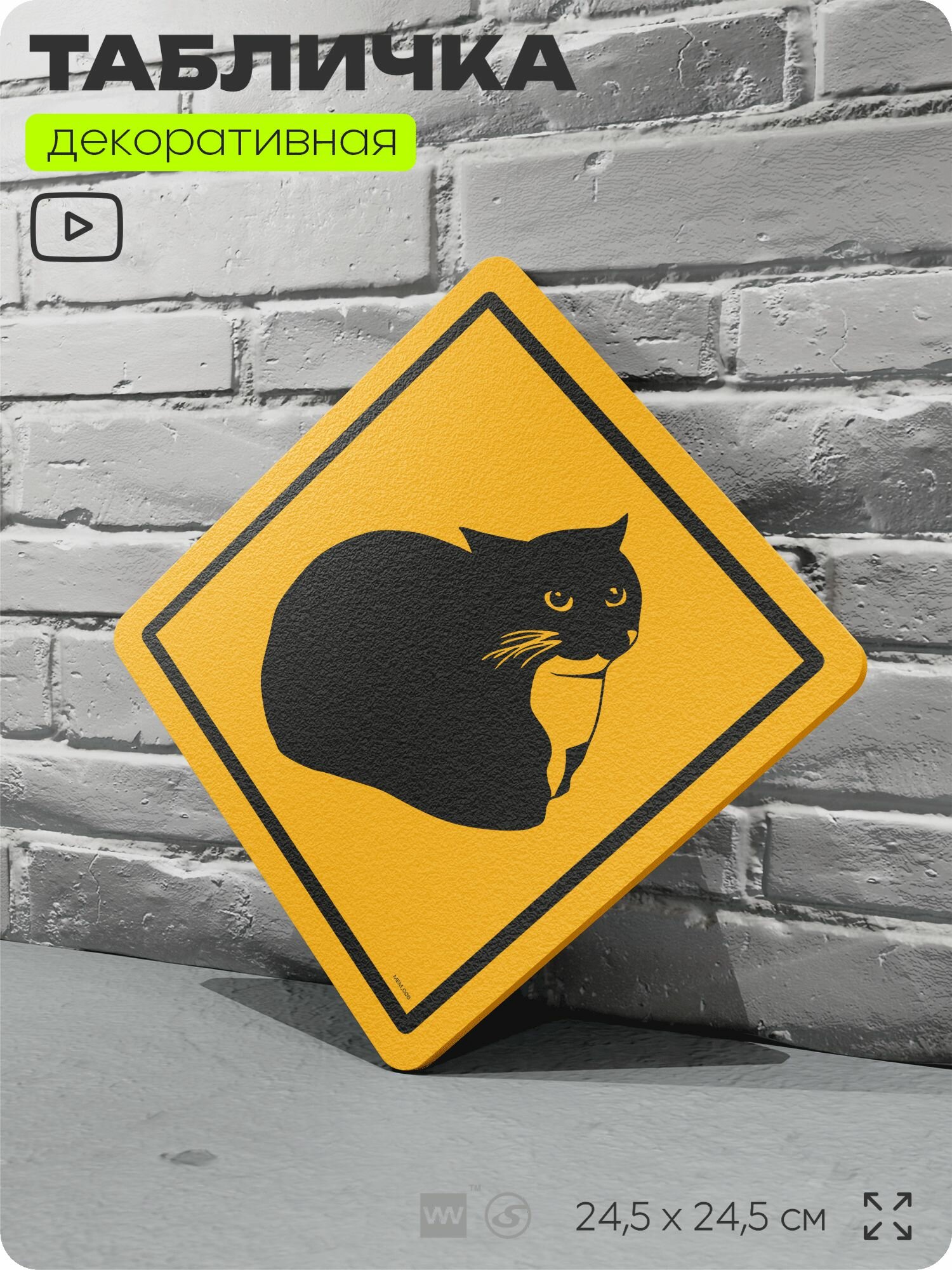 Табличка мем "Кот Максвелл" шуточная прикольная табличка на дверь и стену, для офиса и дома, декоративный знак, 18х18 см, пластиковая, Айдентика Технолоджи