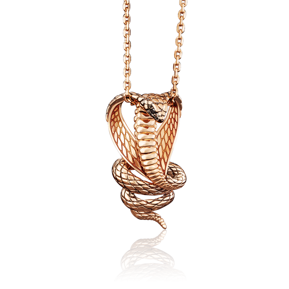 Подвеска, красное золото, 585 проба, фианит