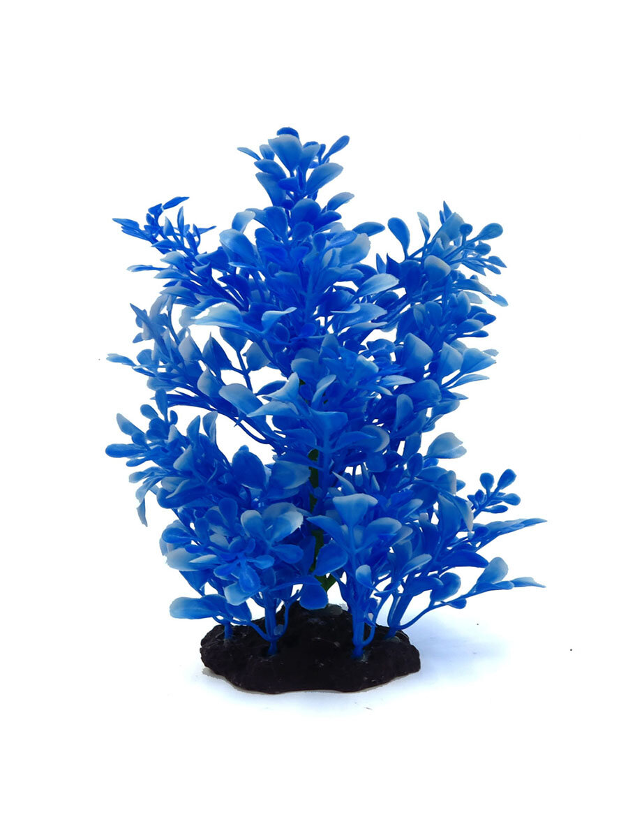 Растение искусственное Aquanimal для аквариума и террариума "Гигрофила синяя" 9x5x18 см