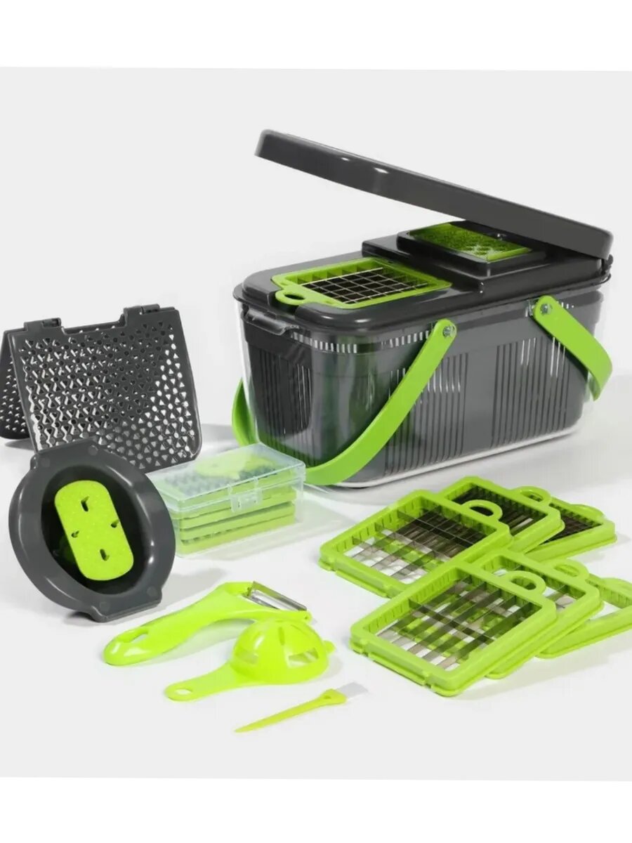 Овощерезка, АБС-пластик, многофункциональная, для нарезки кубиками, соломкой и слайсами