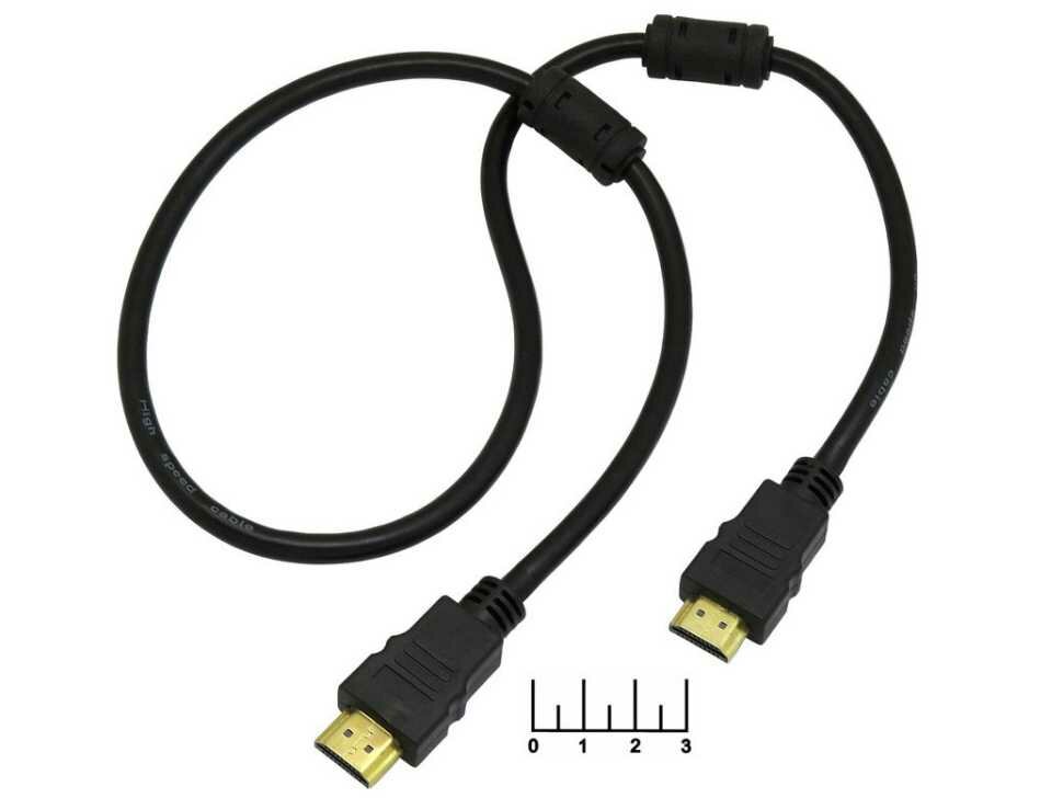 Шнур HDMI-HDMI 0.75м gold пластик (2 фильтра) Premier v2.0 4K (60Hz) (5-813)