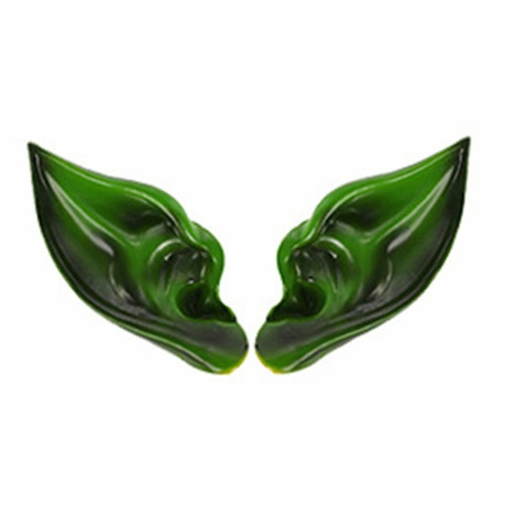 Хэллоуинские латексные уши эльфа-зеленые