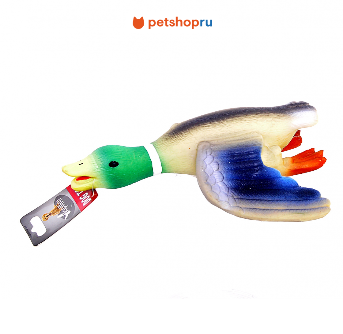 Игрушка Papillon "Дикий Гусь", для собак, аппортировка, латекс, черная, 21см