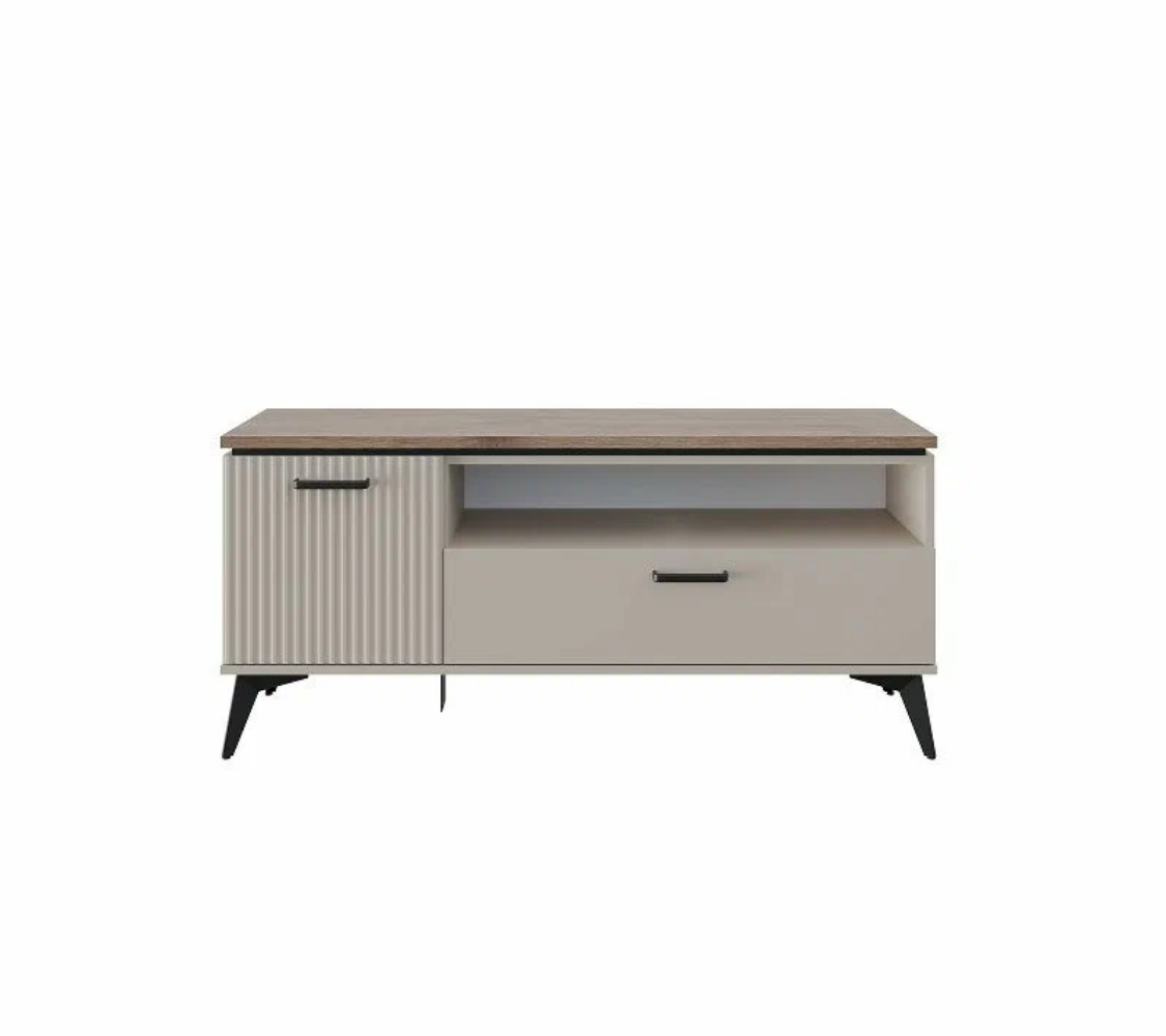 Тумба Anrex VINATI RTV 1D1SN, 58.4 x 39.4 x 130.6 см, цвет: персидский жемчуг/ амарок