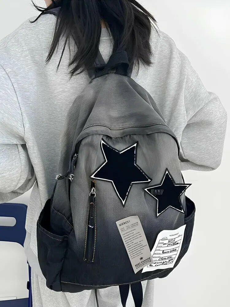 Рюкзак джинсовый школьный корейский для подростков, городской портфель для девочки