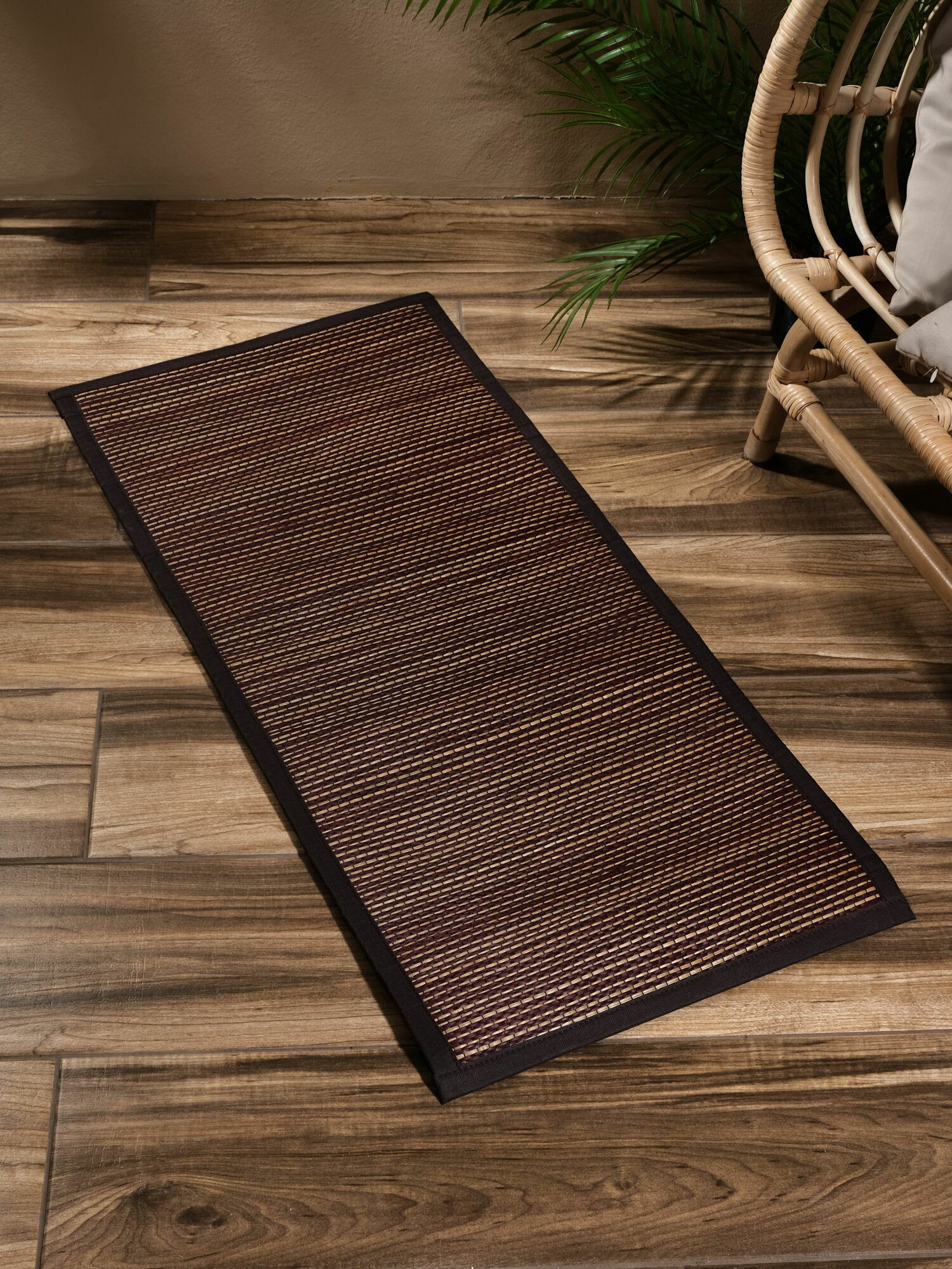 Коврик плетёный, сиграс, 100x45x0.7 см, цвет: бежевый, вид: циновка