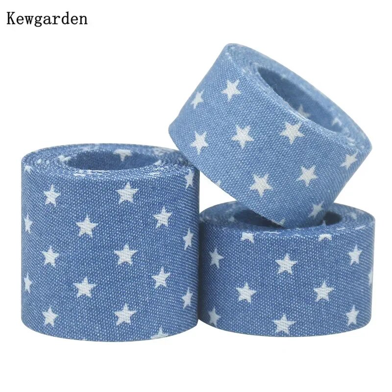 Kewgarden Многослойная джинсовая лента для бантов 11 ярдов 5, 40mm