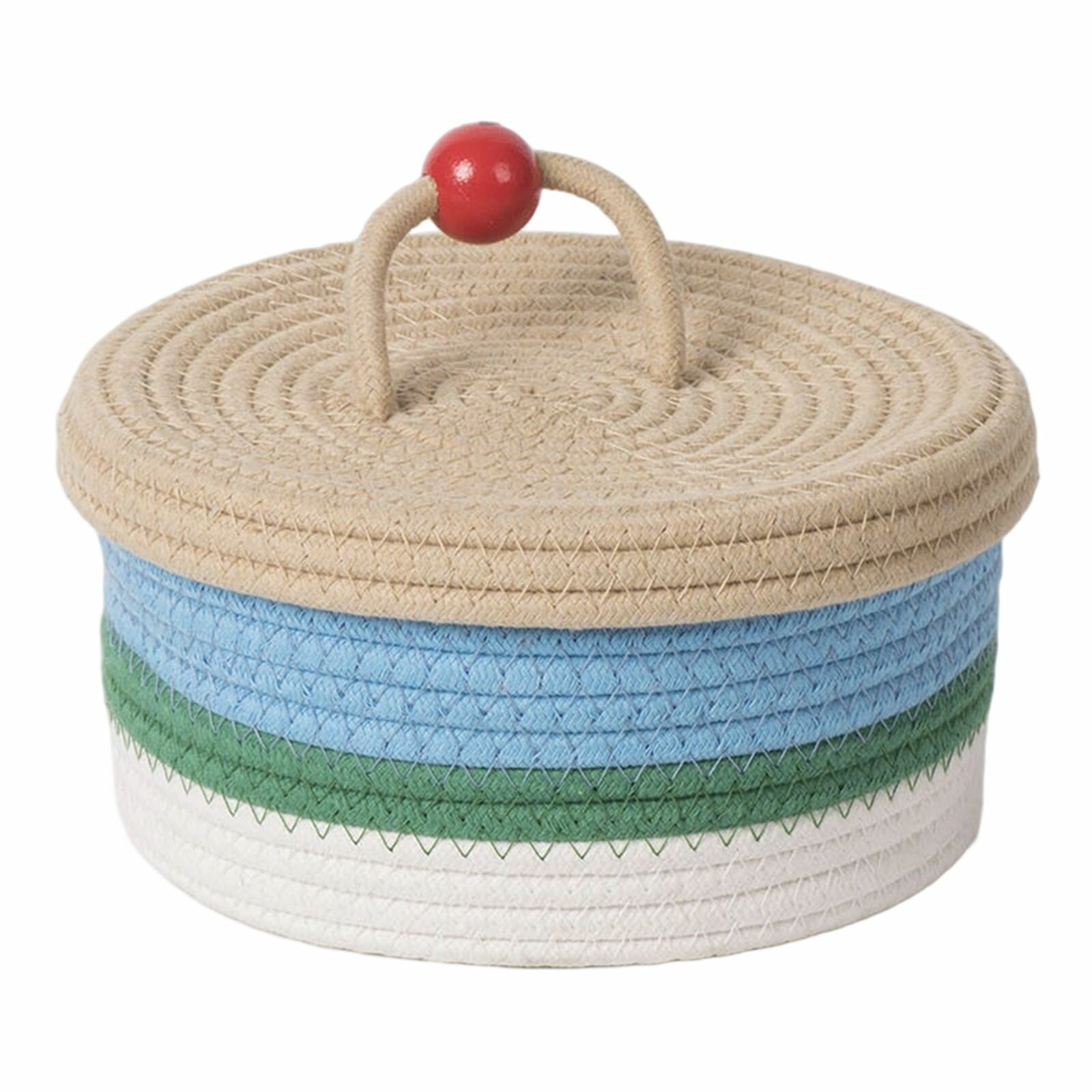 Плетеная корзина из хлопка с крышкой многофункциональная коробка для хранения косметики игрушек книг