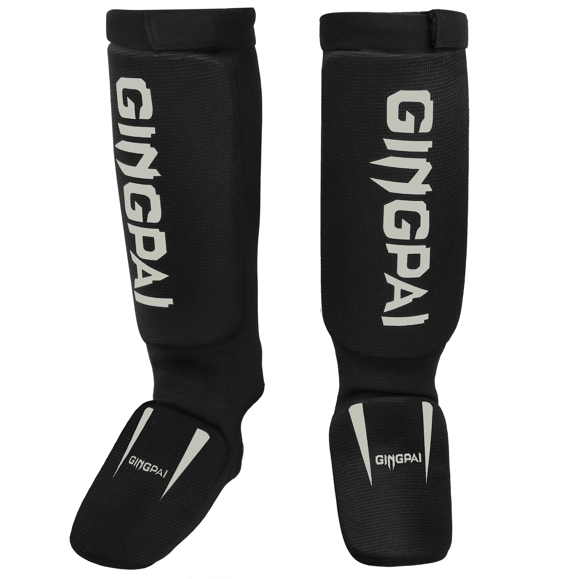 Gingpai Sport щитки для голени из хлопка и полиэстера, красный, синий, Черный, L, black grey