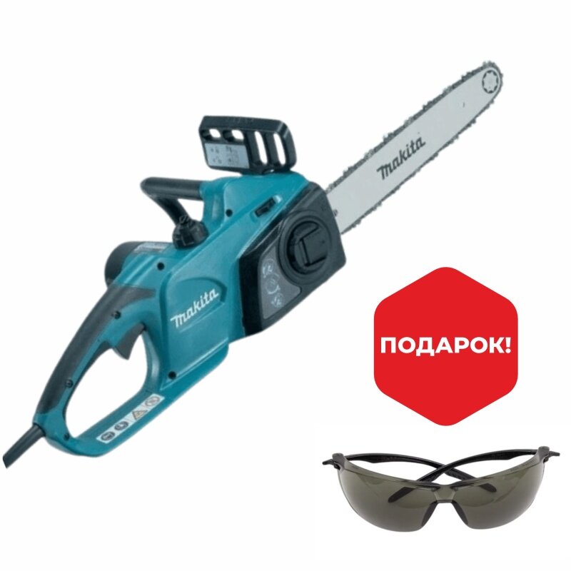 Пила цепная MAKITA UC3541A + Очки защитные РОСОМЗ