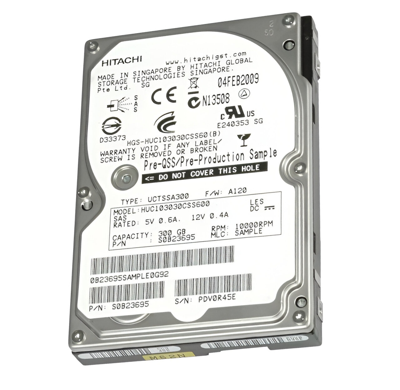 Жесткий диск HDD 2.5" 450Gb, SAS, HGST 10000rpm, 64Mb, Ultrastar C10K600 (HUC106045CSS600), (EG0450FBDBT)