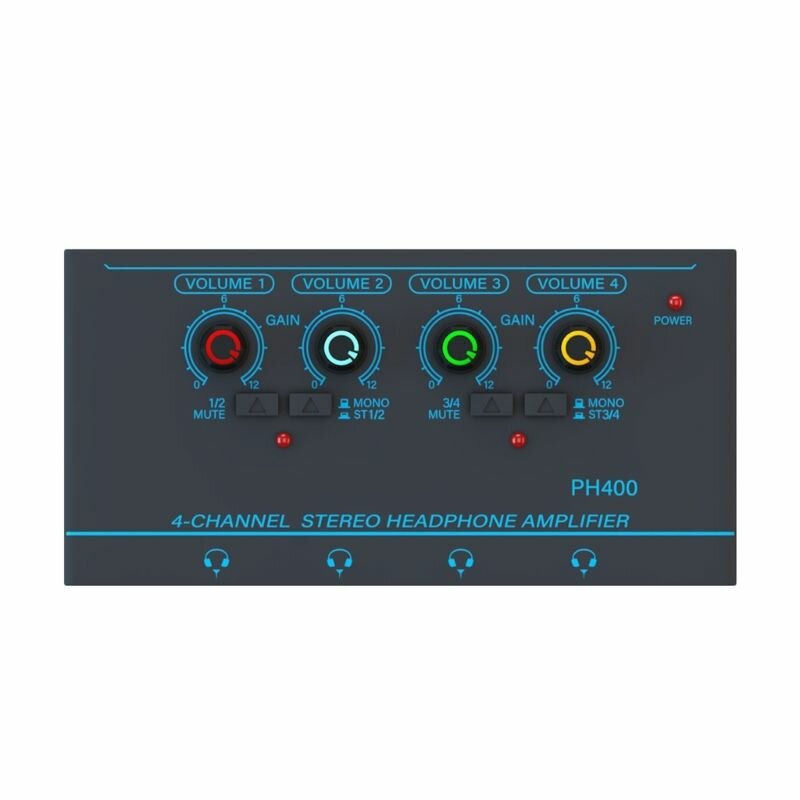 Усилитель для наушников 4-канальный металлический стереозвук с низким уровнем шума мини-сплиттер