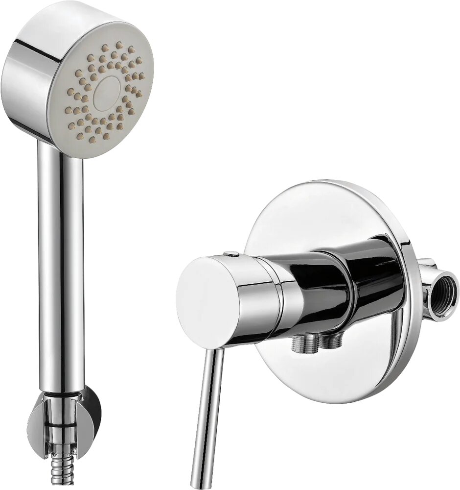 Встраиваемый смеситель для душа и ванны Kaiser Merkur 26317 С внутренней частью, с лейкой, латунный, рычажный, настенный, хром, глянцевый, с керамическим картриджем