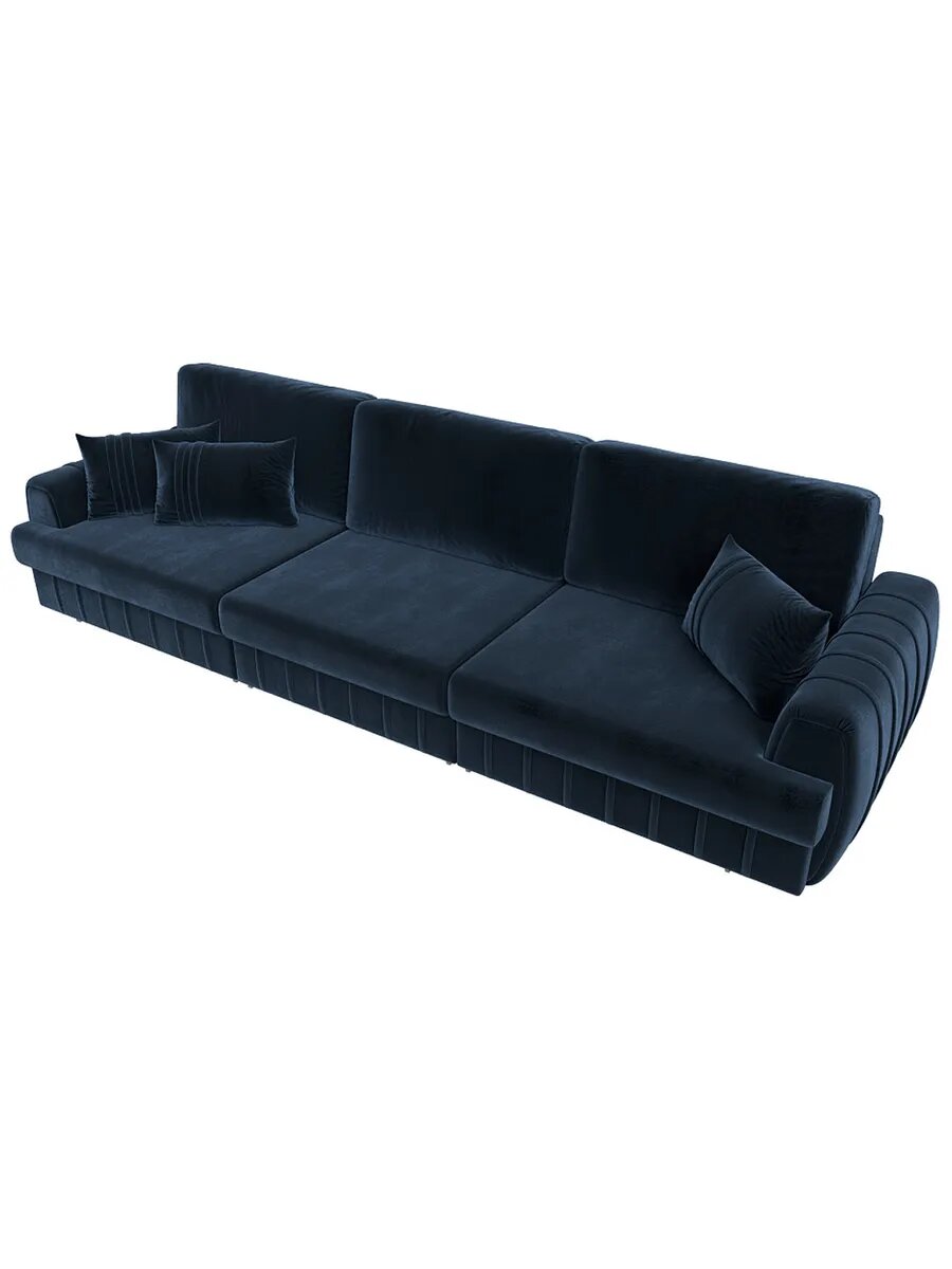 Большой прямой диван Монако, 337х93х107 см, с ящиком для белья, велюр