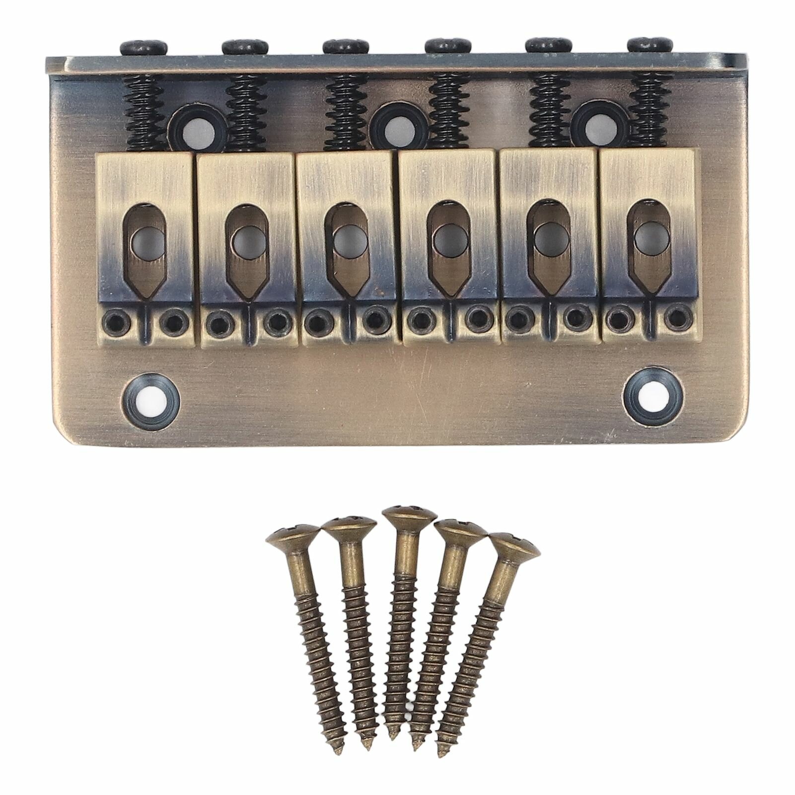 Бридж для электрогитары, сплав, 6-струнный, бронзового цвета, сменная деталь со скошенной головкой для акустических и электрогитар, прочный и простой в установке