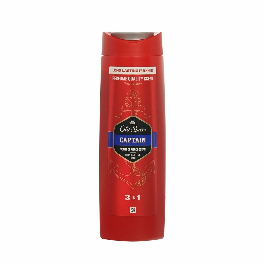 Мужской гель для душа + шампунь для волос 3 в 1 Old Spice Captain 400мл