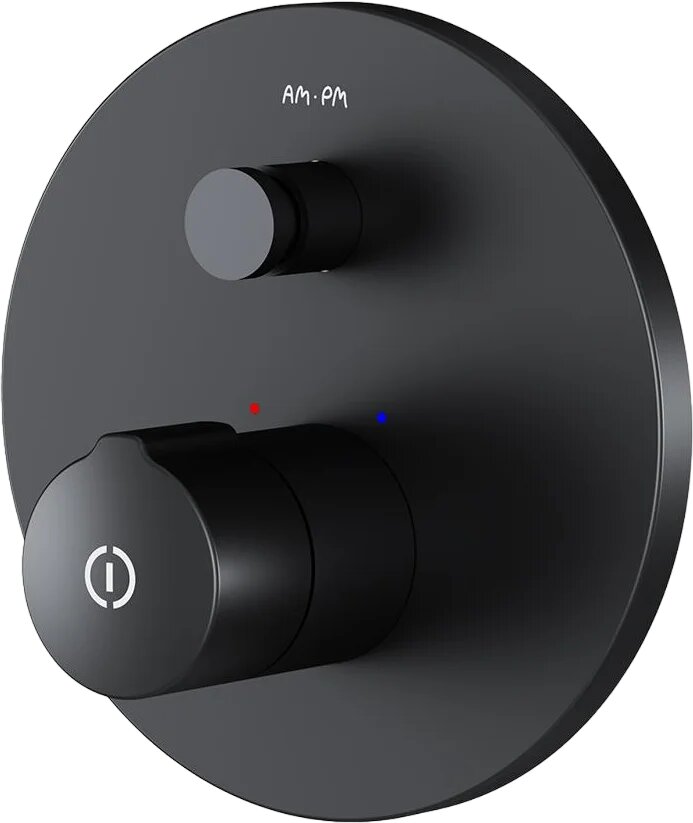 Встраиваемый смеситель для душа и ванны AM.PM X-Joy F85A45722 С внутренней частью, латунный, нажимной, настенный, черный, матовый, с керамическим картриджем