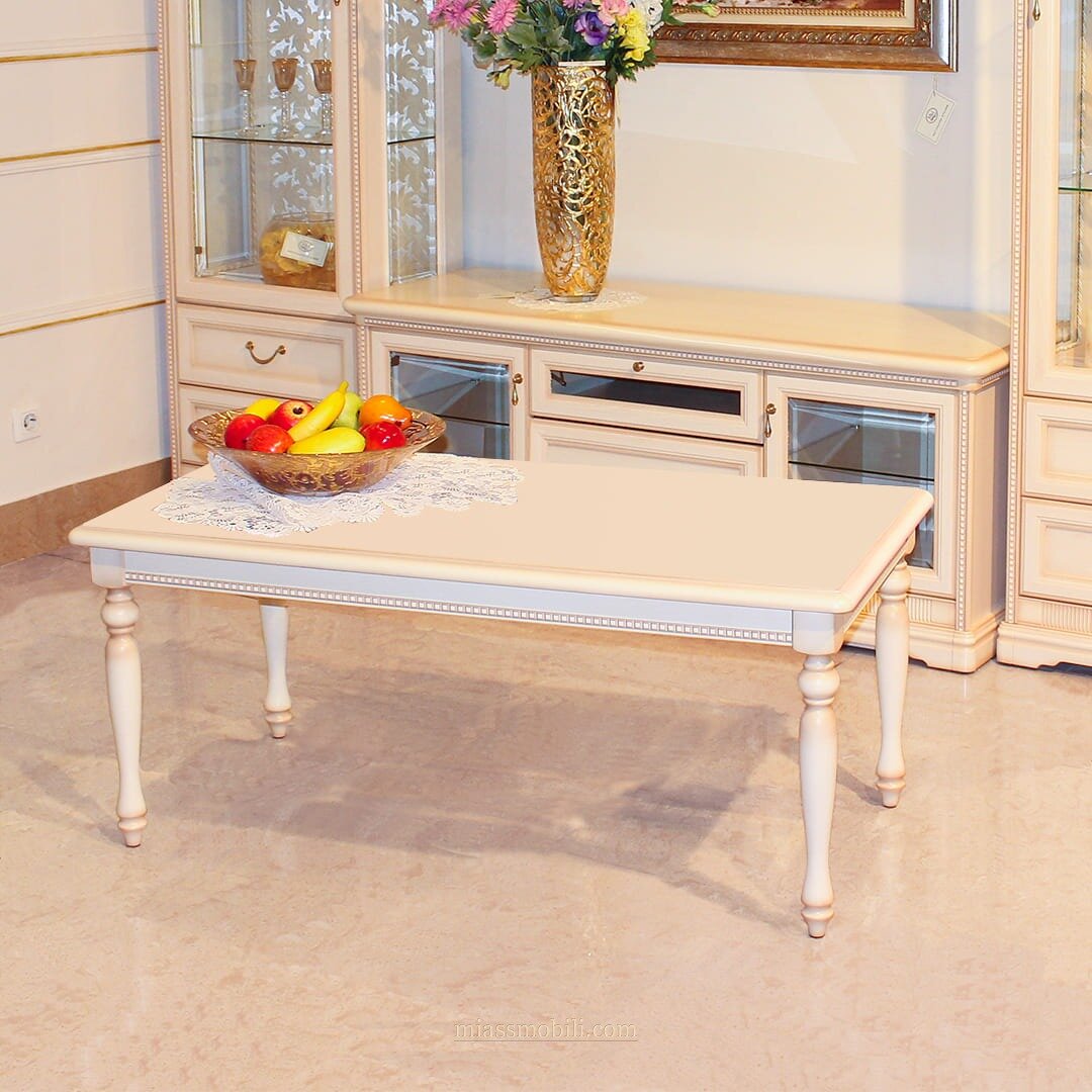 Стол журнальный Джоконда, Крем, классический дизайн, без стекла, Miassmobili