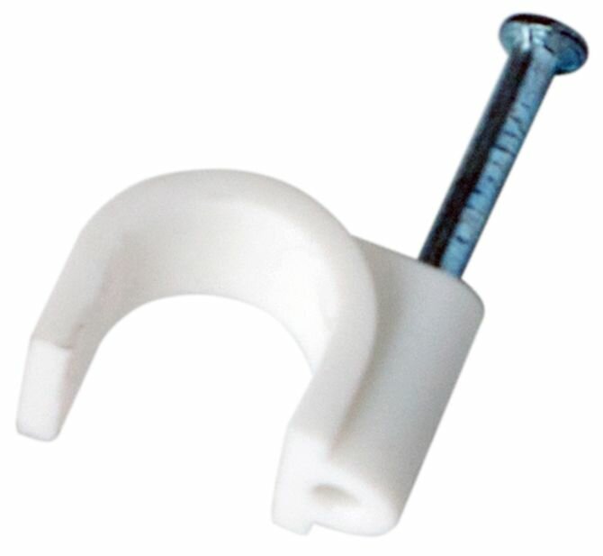 Скобы для кабеля круглые 10мм (50шт/уп) белый REXANT (10/160)