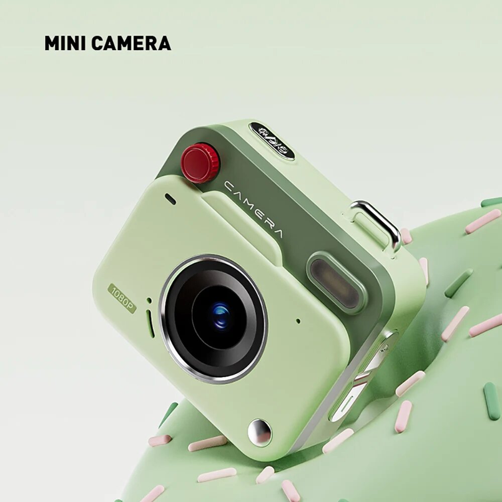 Детская мини-видеокамера kebidumei Y6000 1080P Camera Add 64G Card, Green